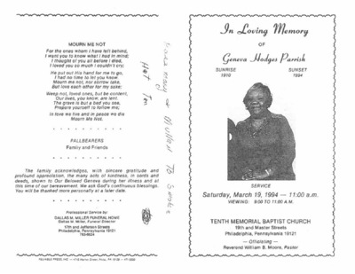 "Geneva Hodges Parrish"
